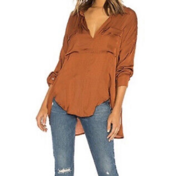 Free People | Tops | Free People Starry Dreams Blouse In Rust | Poshmark